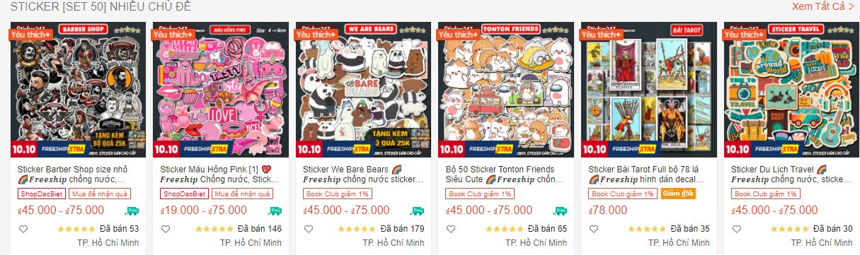Top 10 shop bán sticker siêu “kute” với giá “hạt dẻ” trên Shopee